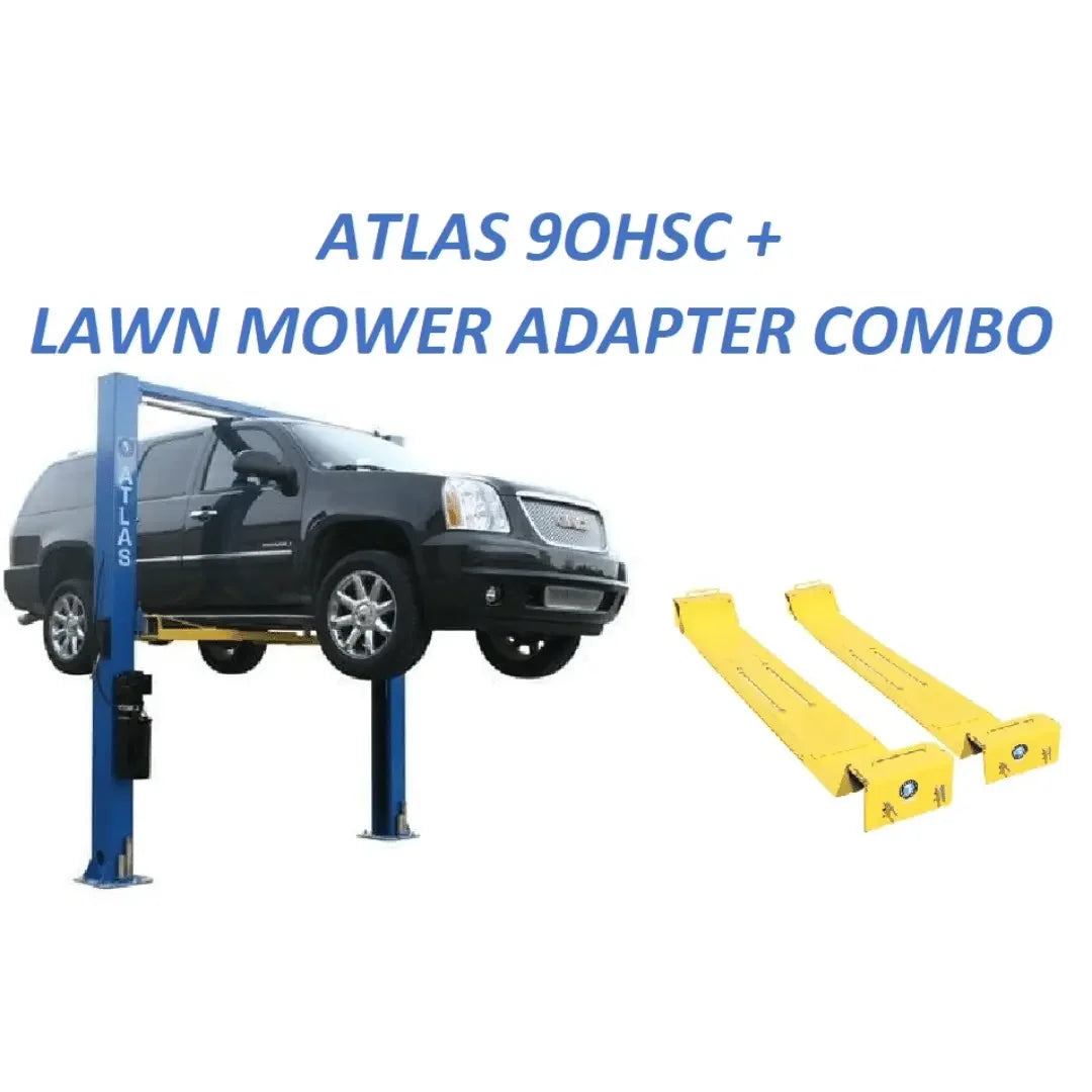 Atlas 9OHSC 2-Post Lift + Lawn Mower Adapter Combo - Mechanic Super ...