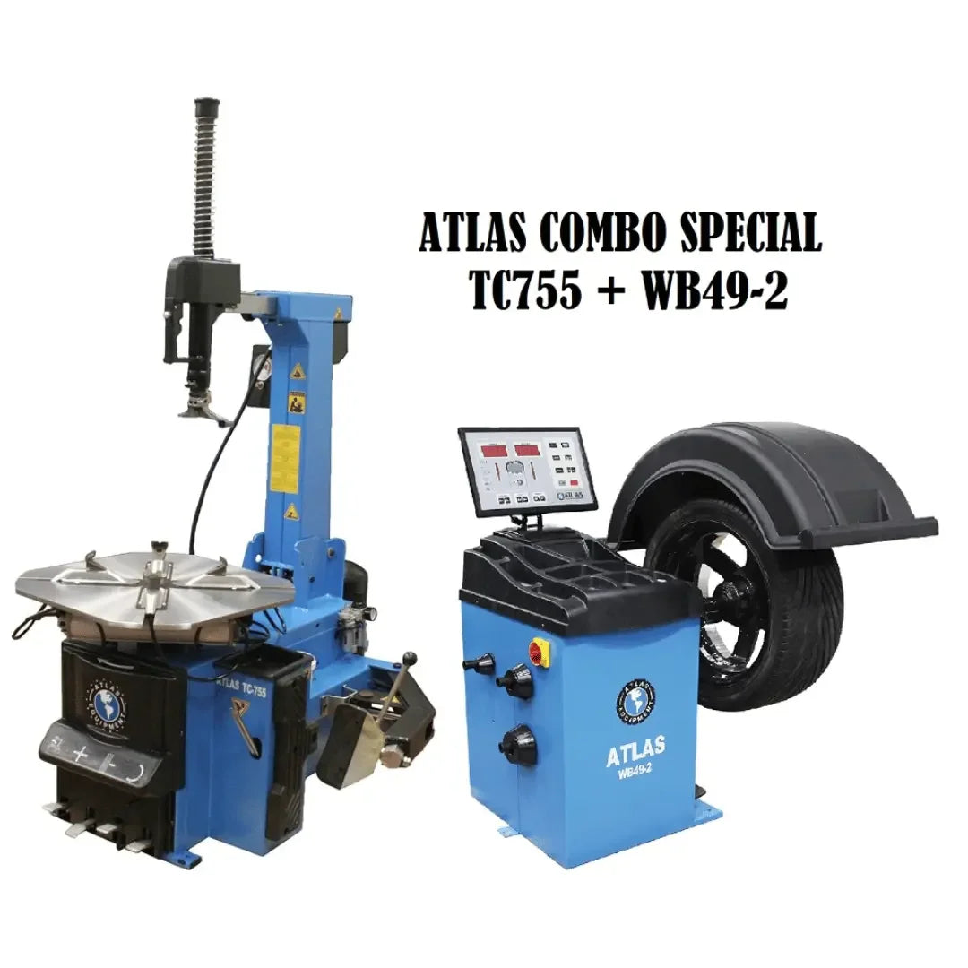 Atlas TC755 Tire Changer + WB49-2 Wheel Balancer Combo Package ...