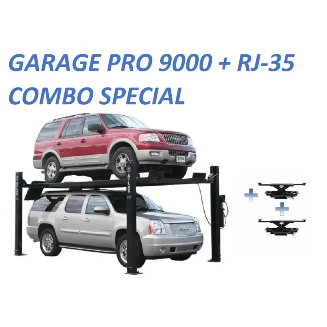 Atlas Garage PRO9000 4 Post Lift + RJ35 Sliding Jacks Combo – Mechanic ...